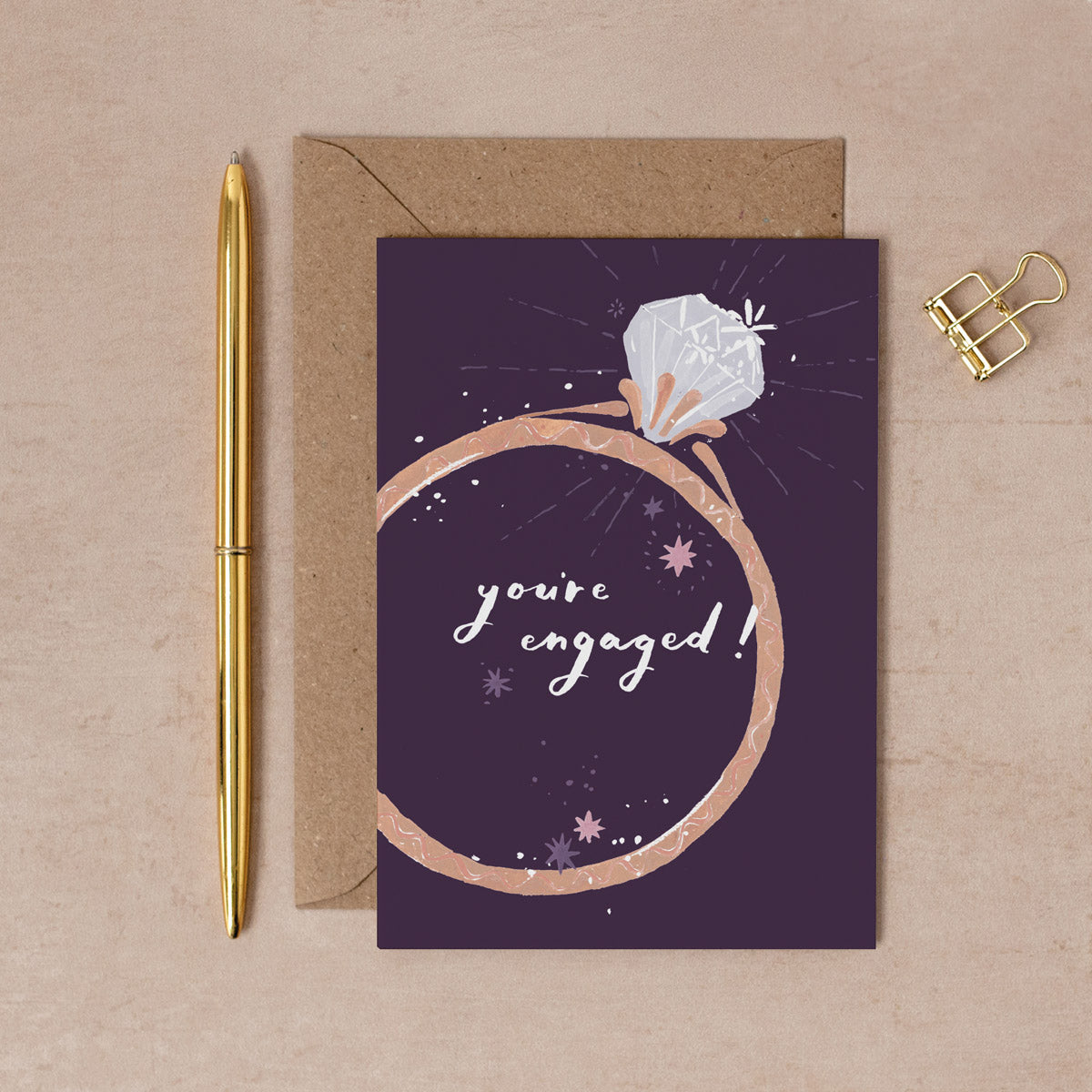 Diamond Ring Engagement Card | Sister Paper Co.