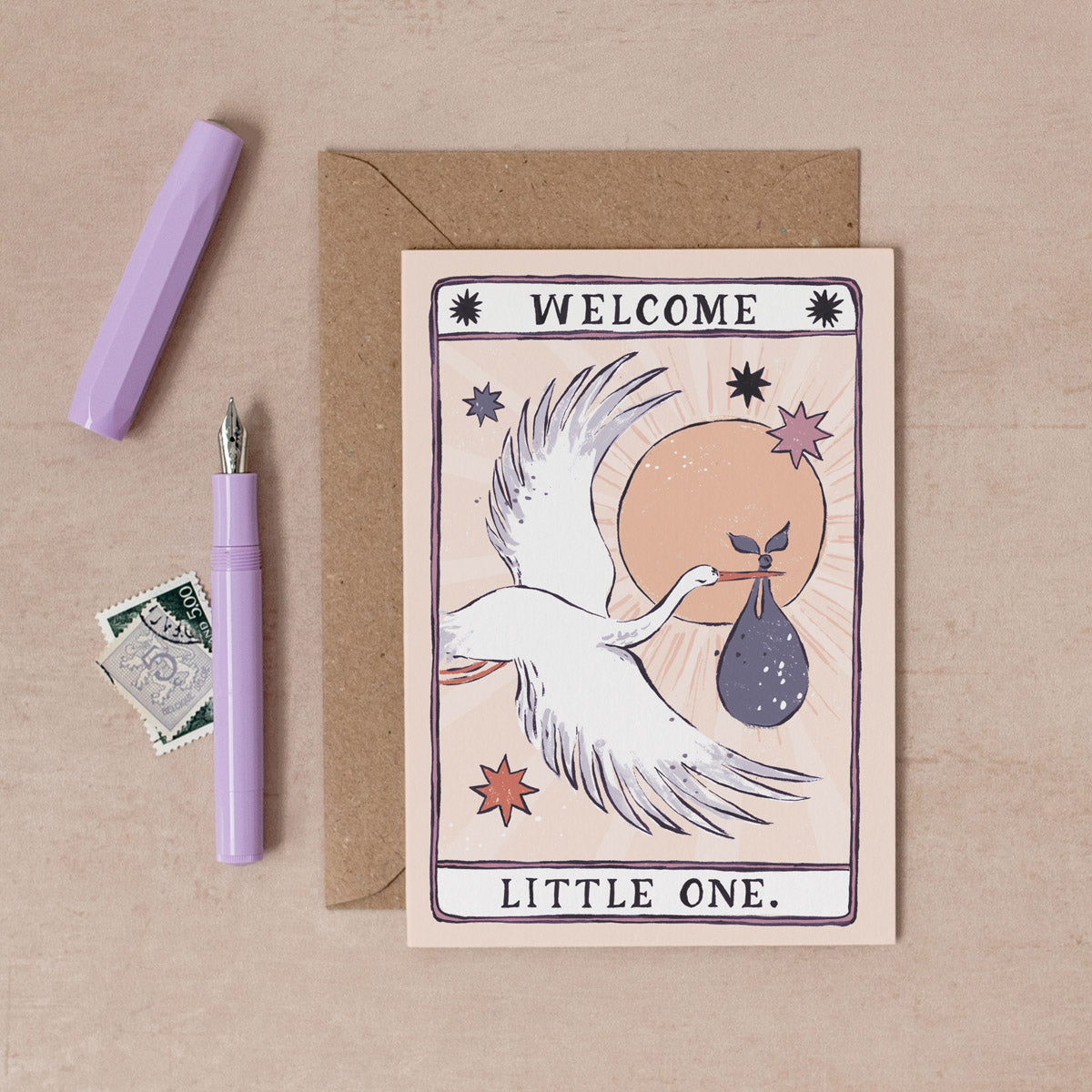 Stork New Baby Card | Gender Neutral Cards | Sister Paper Co.