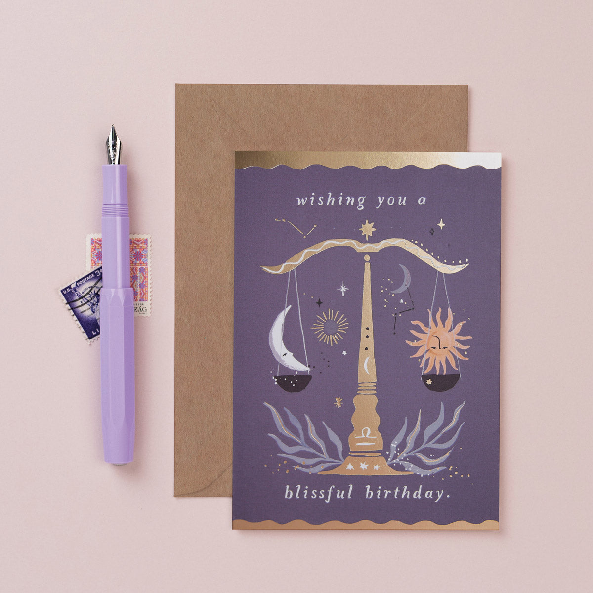 Libra Birthday Card | Scales Zodiac Birthday Card | Sister Paper Co.
